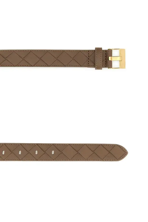 Bottega Veneta Mud Leather Watch Belt - Brown
