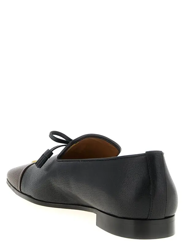 Valentino Garavani Two-tone Kid Leather Loafers With Vlogo Signature - Black