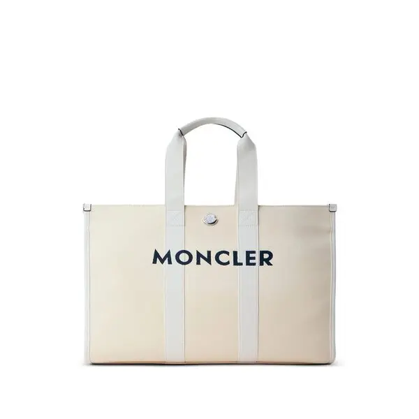 Moncler Tote Bag With Embroidered Logo - Cream