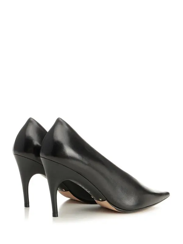 Balenciaga Leather Asymmetrical Toe Pumps - Black