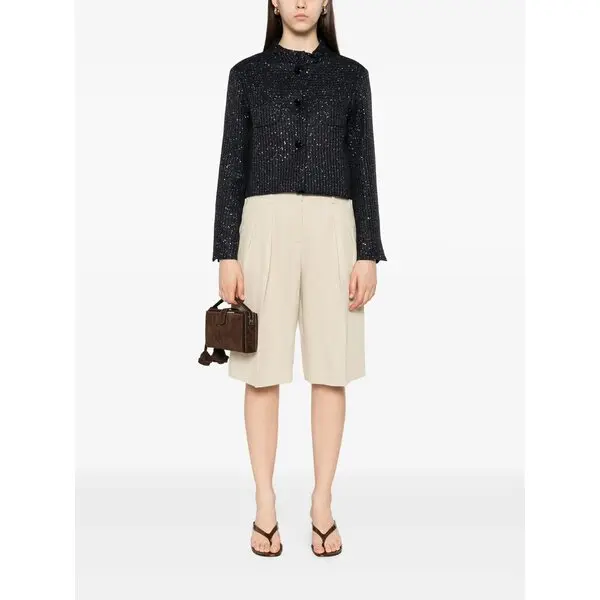Max Mara Cropped Sequin Embellished Jacket