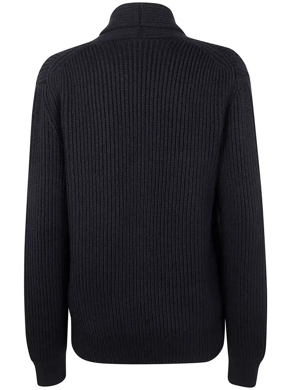 TOM FORD Ribbed Shawl Collar Double-breasted Cardigan