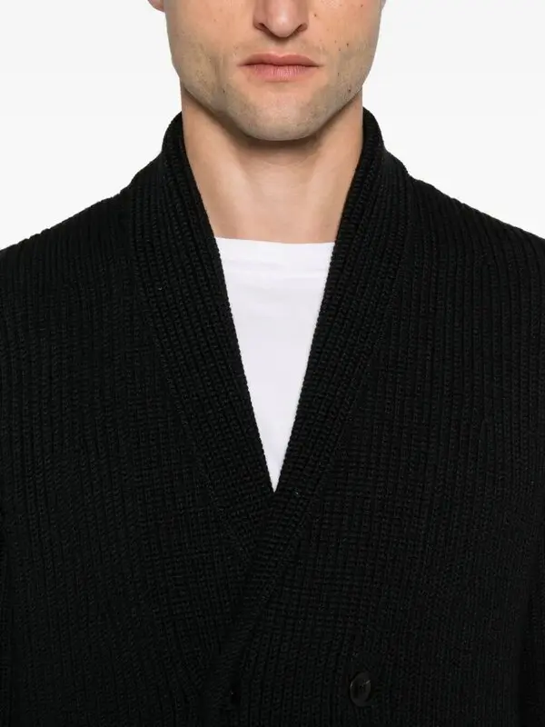 TOM FORD Ribbed Shawl Collar Double-breasted Cardigan