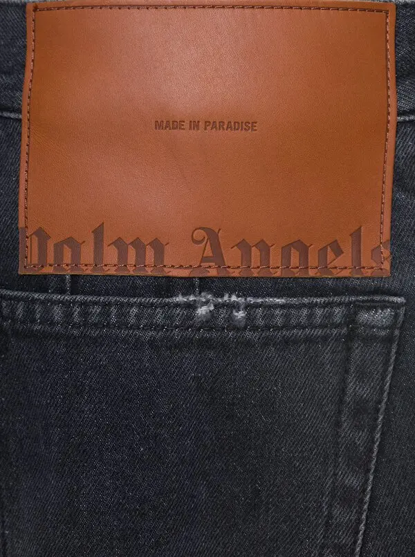 Palm Angels Bw Wide Denim Cargo Pants