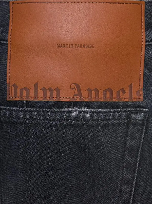 Palm Angels Bw Wide Denim Cargo Pants