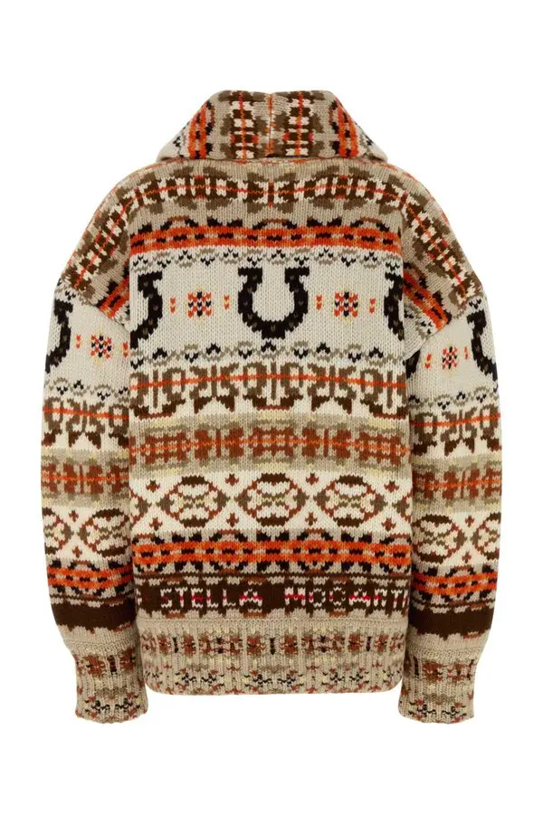 Stella McCartney Embroidered Wool Fair Isle Oversize Cardigan - Multicolor