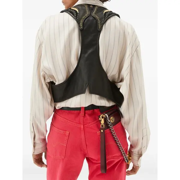 Versace Leather Embellished Vest