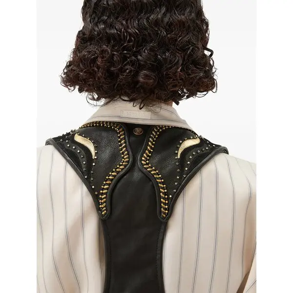 Versace Leather Embellished Vest