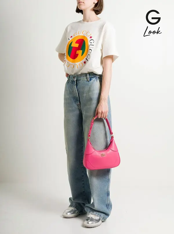 Gucci Aphrodite Shoulder Bag In Leather - Pink