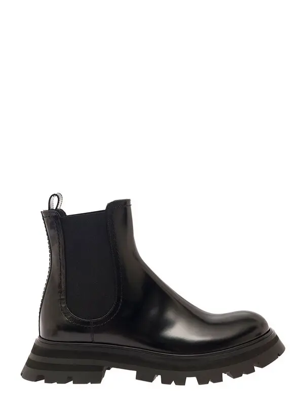 Alexander McQueen Black Leather Chelsea Boots - Multicolor