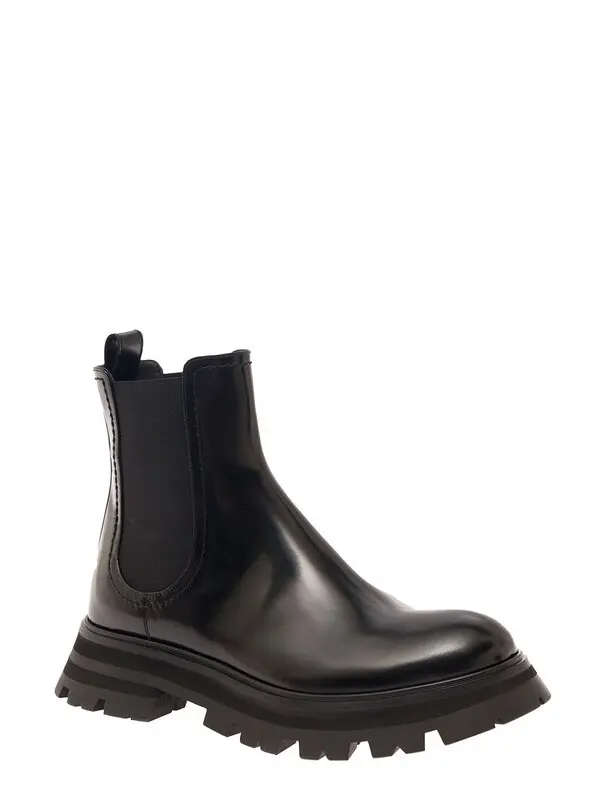 Alexander McQueen Black Leather Chelsea Boots - Multicolor