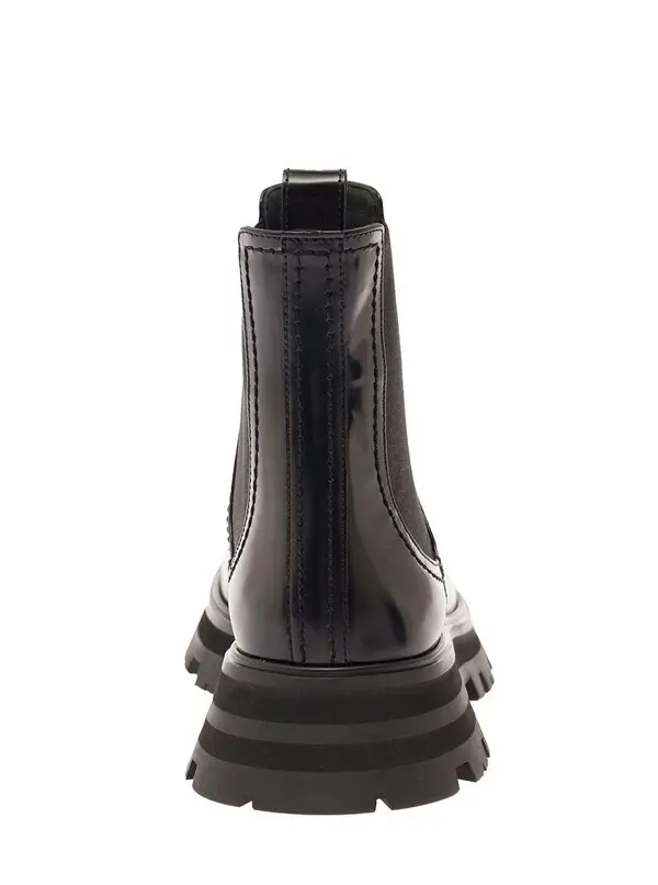 Alexander McQueen Black Leather Chelsea Boots - Multicolor