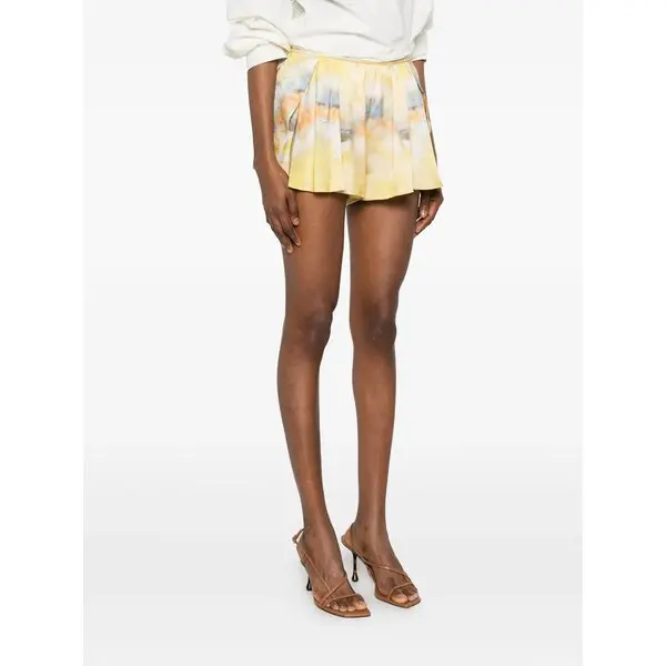 Zimmermann Tie-dye Silk Pleated Mini Shorts