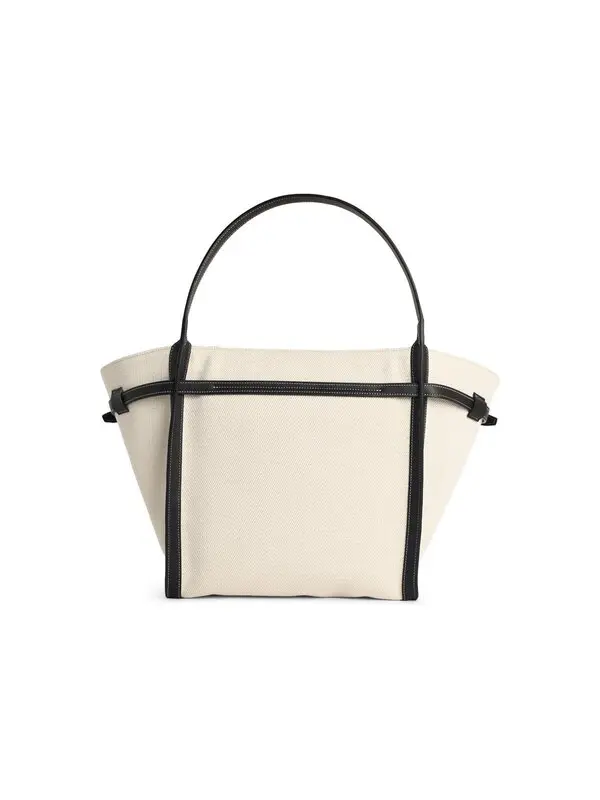 TOD'S Canvas And Leather Shopping Bag - White