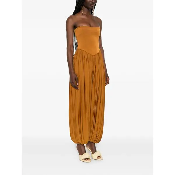 Zimmermann Square Neck Spaghetti Strap Jumpsuit - Brown