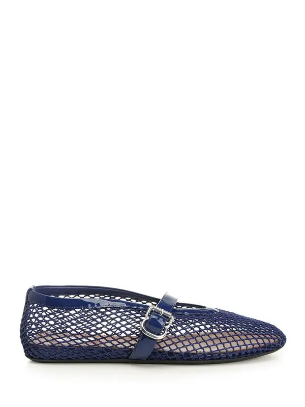 Alaïa Mesh Strap Ballerina - Blue