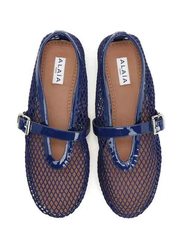 Alaïa Mesh Strap Ballerina - Blue