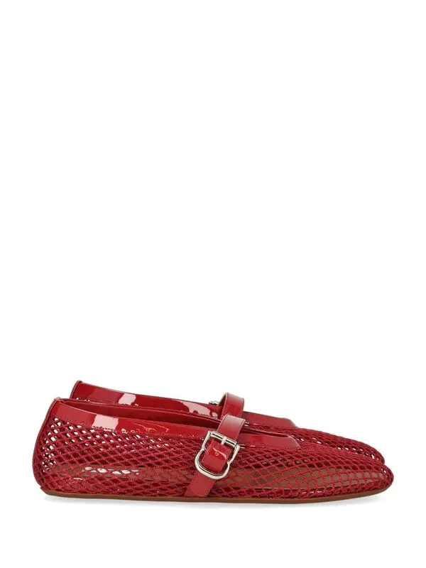 Alaïa Mesh Strap Ballerina - Red
