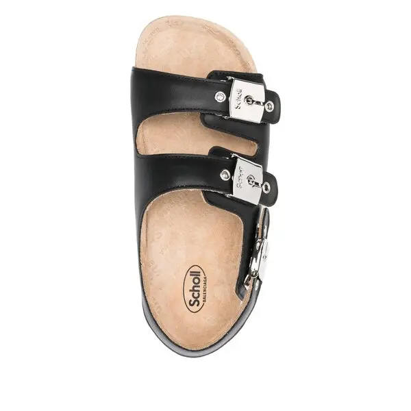 Balenciaga Calf Leather Slingback Sandals With Silver-tone Buckles