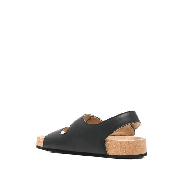 Balenciaga Calf Leather Slingback Sandals With Silver-tone Buckles