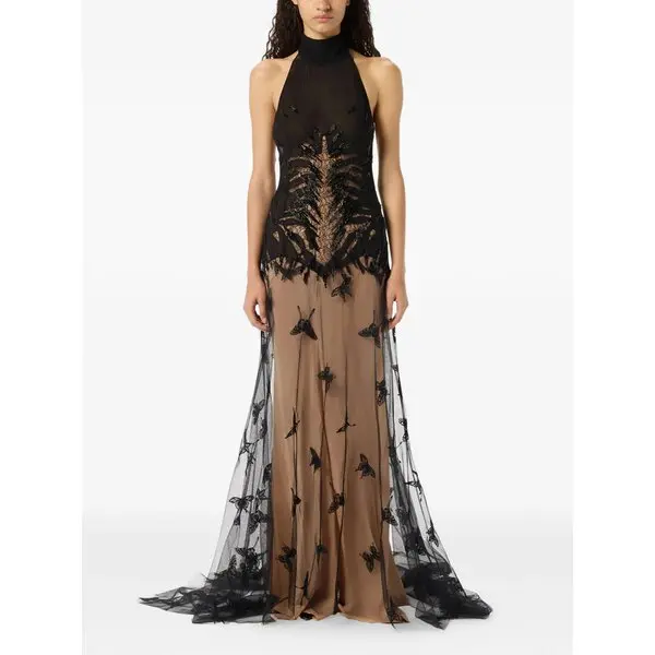 Blumarine Embroidered Tulle Gown