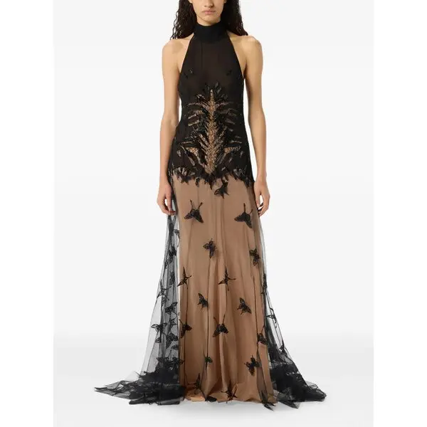 Blumarine Embroidered Tulle Gown