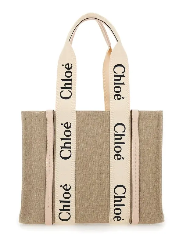 Chloé Woody Medium Tote Bag - Cream