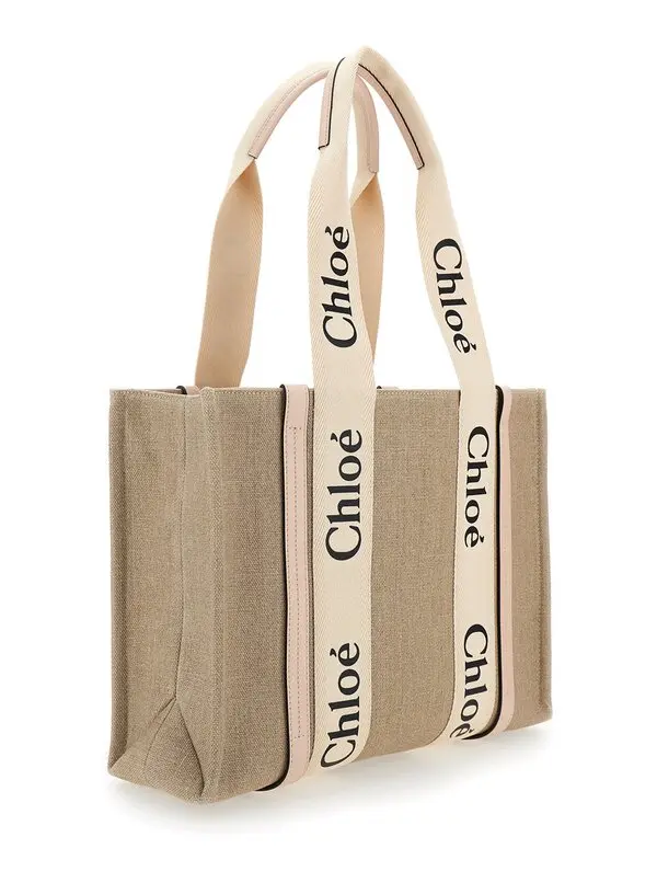 Chloé Woody Medium Tote Bag - Cream
