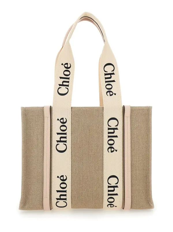 Chloé Woody Medium Tote Bag - Cream