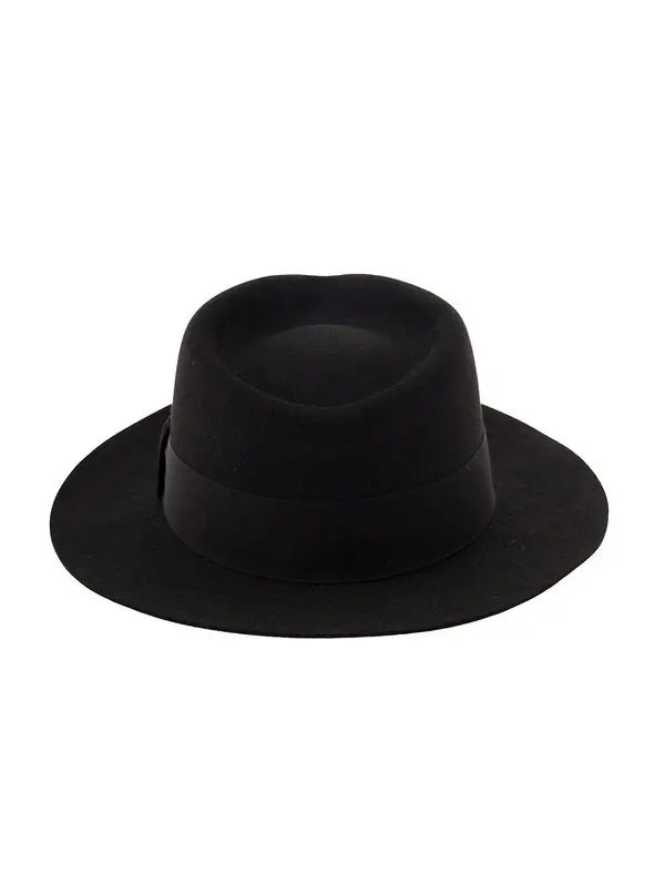 Saint Laurent Felt Fedora Hat With Engraved Logo