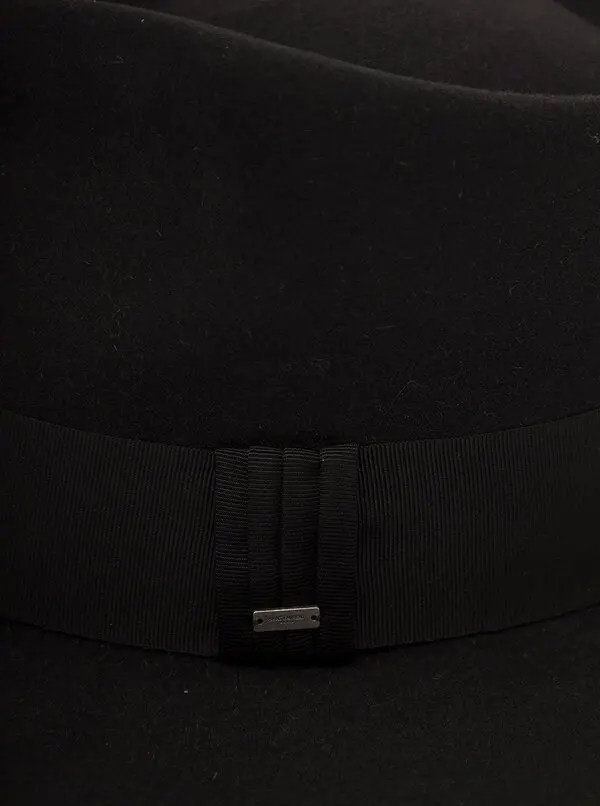 Saint Laurent Felt Fedora Hat With Engraved Logo