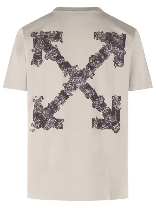 Off-White Heraldictaupe' Cotton T-shirt - Gray