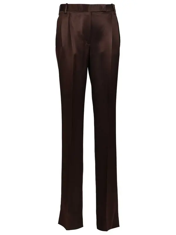 TOM FORD Tailored Silk Trousers - Brown