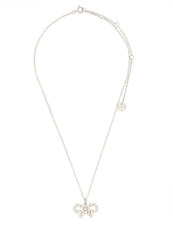 SELF-PORTRAIT Bow Necklace - Silver
