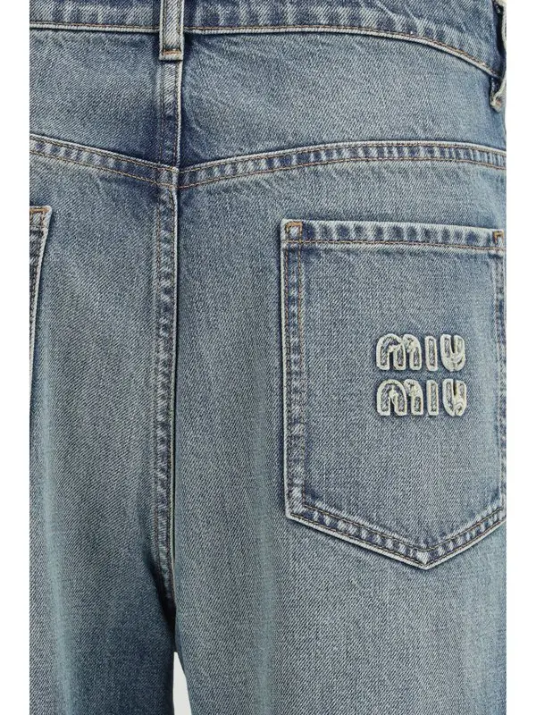 Miu Miu Regular Fit Stone-washed Denim Jeans - Blue