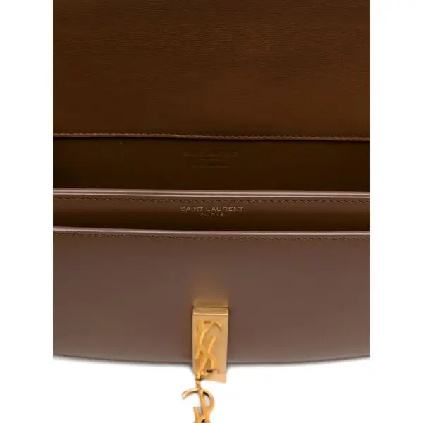 Saint Laurent Leather Tote Bag - Brown
