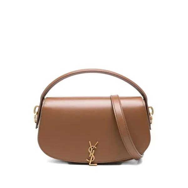 Saint Laurent Leather Tote Bag - Brown