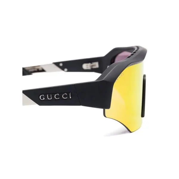 Gucci Sunglasses With Black Shield Frame And Mirrored Lenses
