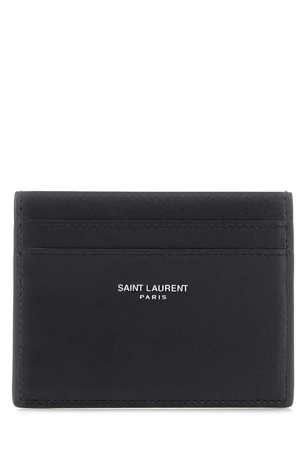 Saint Laurent Leather Card Holder - Black