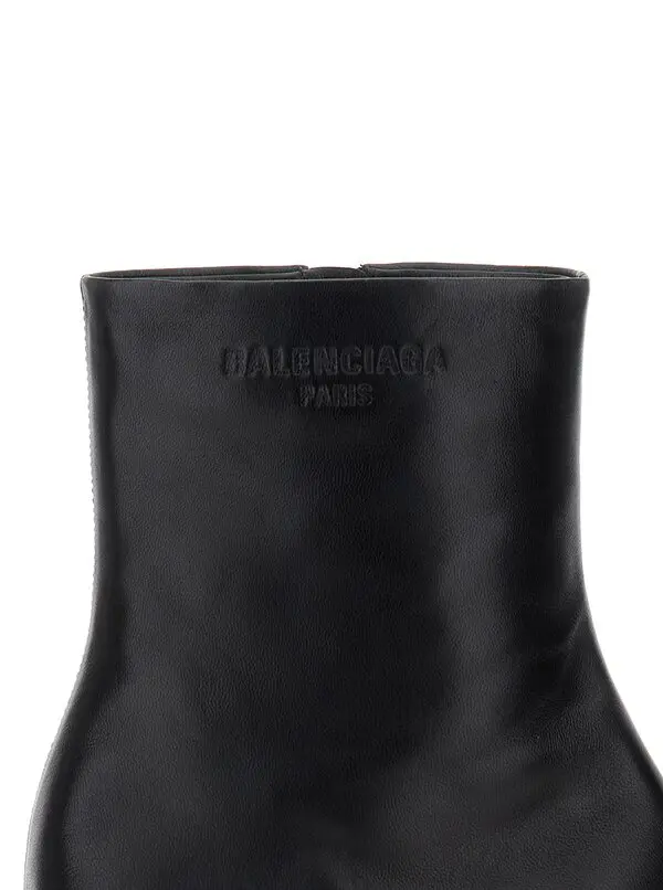 Balenciaga Leather Square Toe Ankle Boots - Multicolor