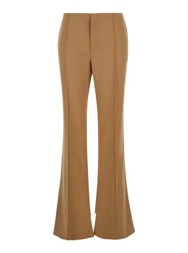 Chloé Grain De Poudre Wool Flared Pants - Multicolor