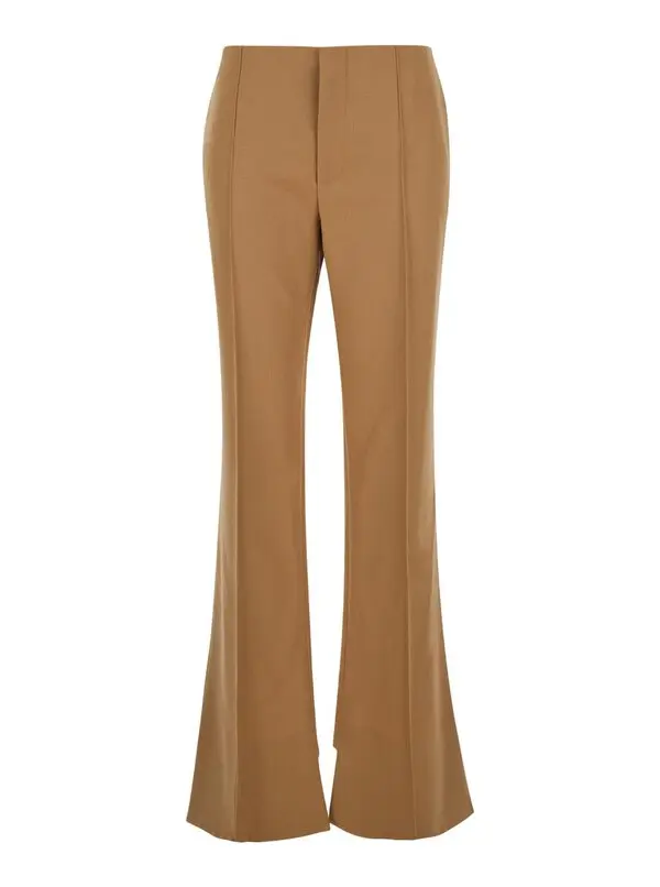Chloé Grain De Poudre Wool Flared Pants - Multicolor