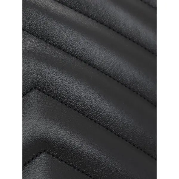 Saint Laurent Quilted Leather Shoulder Bag With Logo Plaque - Black
