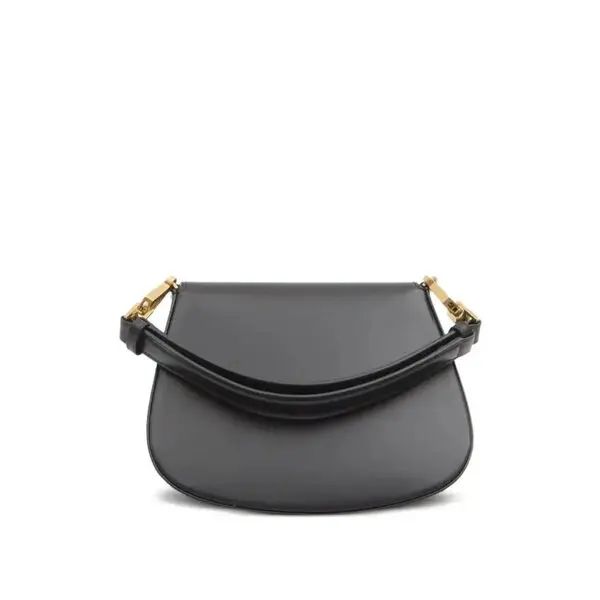 Saint Laurent Calfskin Leather Shoulder Bag With Cassandre Logo