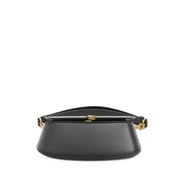 Saint Laurent Calfskin Leather Shoulder Bag With Cassandre Logo
