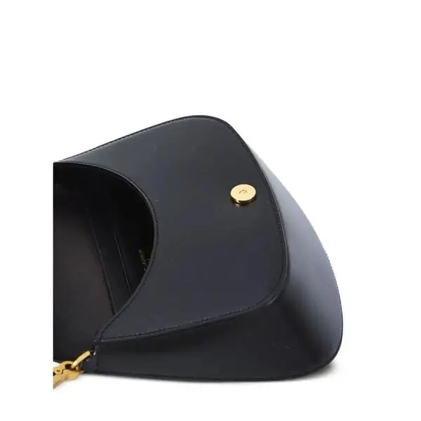 Saint Laurent Calfskin Leather Shoulder Bag With Cassandre Logo