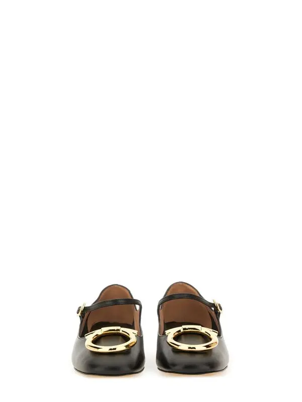 FERRAGAMO Mary Jane Maxi Gancini Shoes - Black