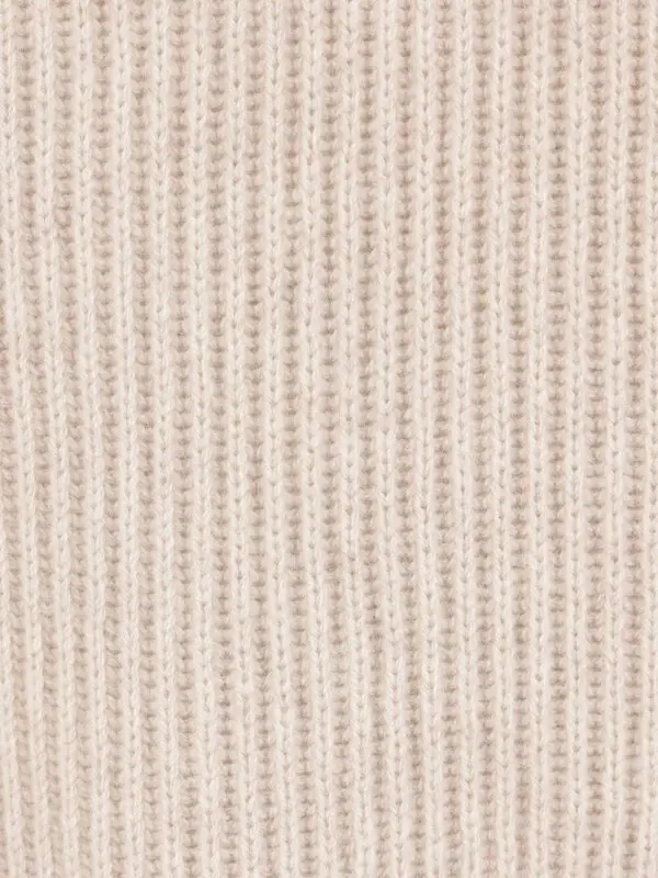 Brunello Cucinelli Cashmere Ribbed Sweater With Embellished Cuffs