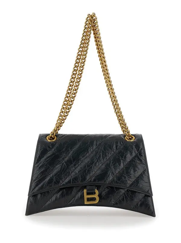 Balenciaga Crush M Crossbody Bag In Black - Multicolor