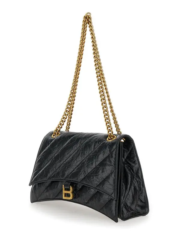 Balenciaga Crush M Crossbody Bag In Black - Multicolor